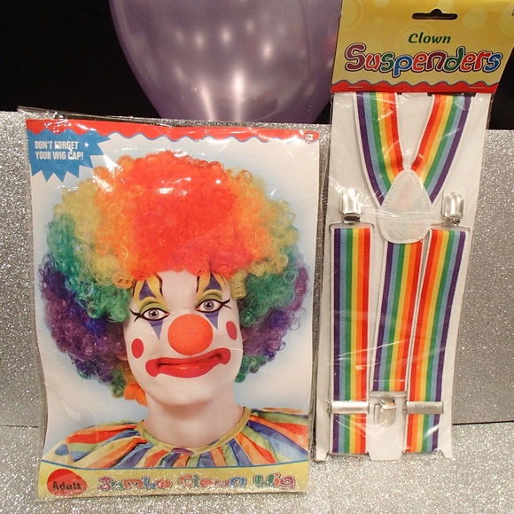 Costumes | Costume Clown Wig Suspenders 2pcs | Poshmark
